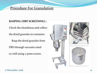 Granulation of tablet | PPTX