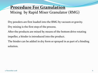 Granulation of tablet | PPTX