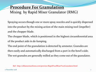 Granulation of tablet | PPTX