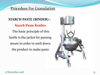 Granulation of tablet | PPTX