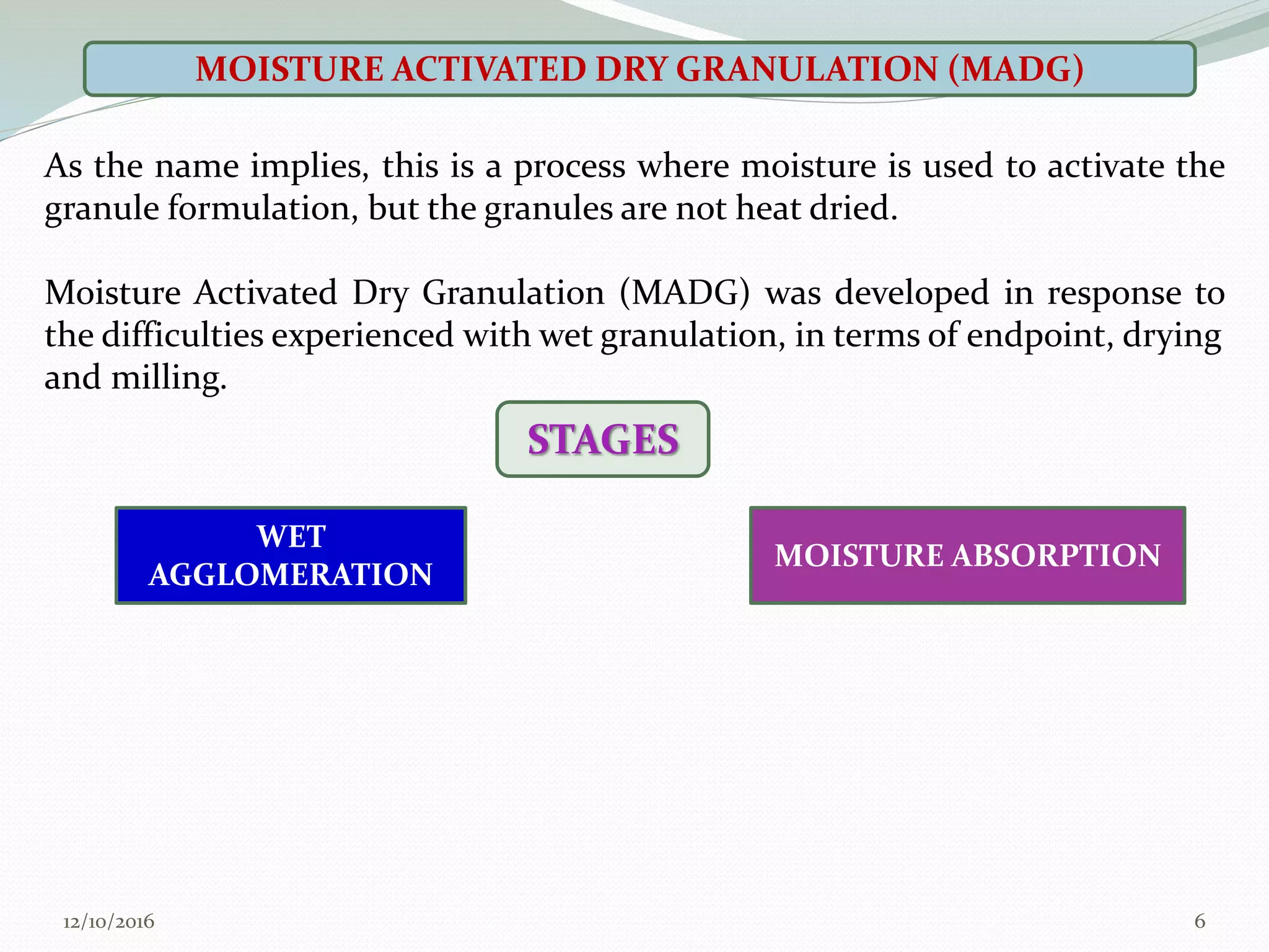 Moisture Activated Dry Granulation Technology | PPT