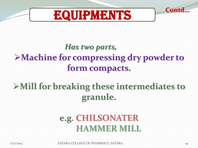 Granulation ppt. | PPTX | Chemistry | Science