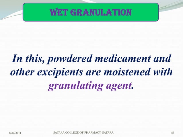 Granulation ppt. | PPTX | Chemistry | Science