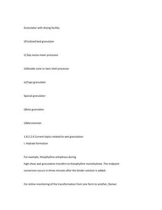 Granulation procedures | RTF