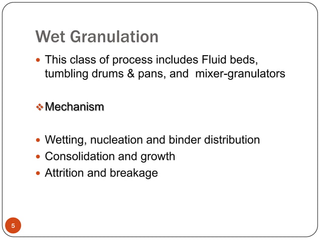 Granulation process and types of granulators | PPTX | Geology | Science