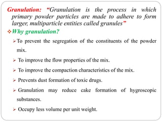 Granulation Technology (A Concise View) | PPTX