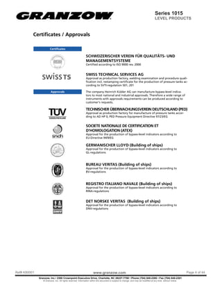 Granzow Magnetic Level Indicator for Industrial Process Measurement | PDF | Physics | Science