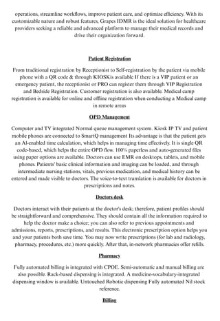 Grapes HMS | Grapes IDMR | Healthcare Management System | PDF