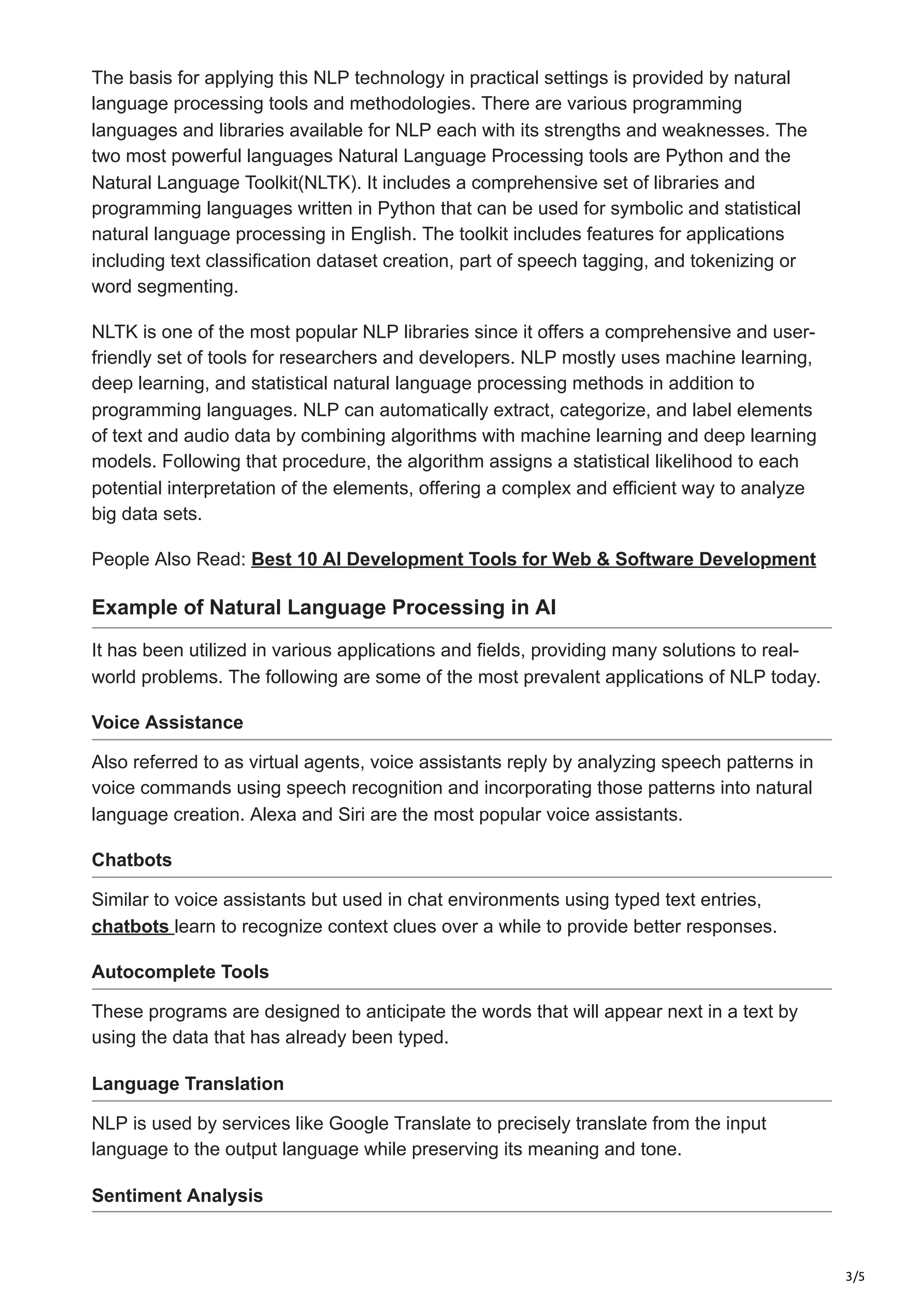Role of Natural Language Processing in AI - Overview | PDF