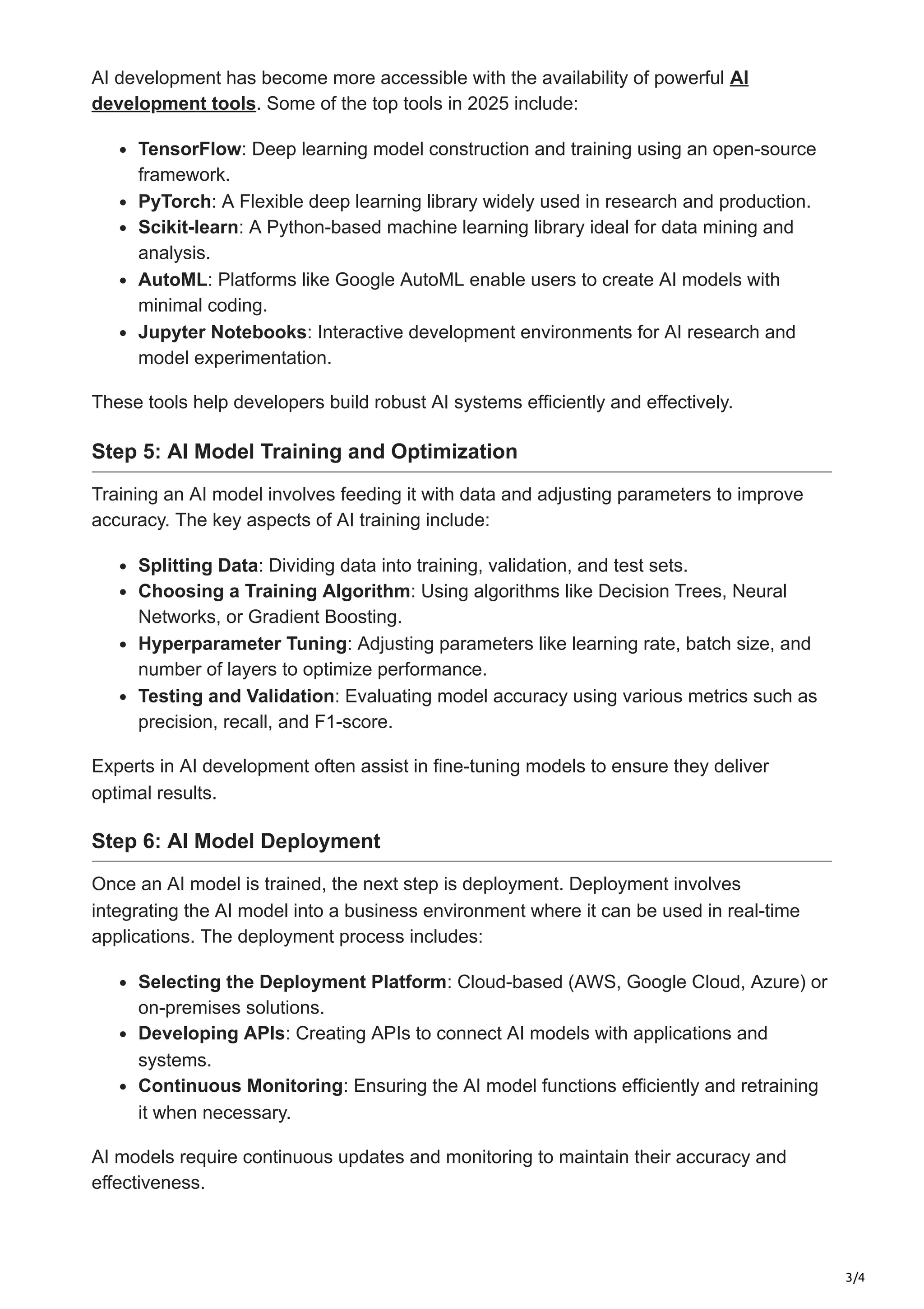 A Latest Guide to AI Development Process in 2025 | PDF