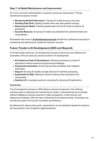 A Latest Guide to AI Development Process in 2025 | PDF