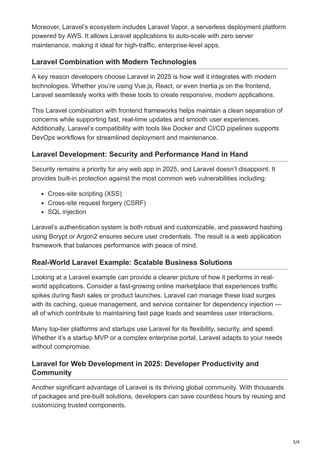 Laravel for Web Development in 2025 | High Performance Apps | PDF