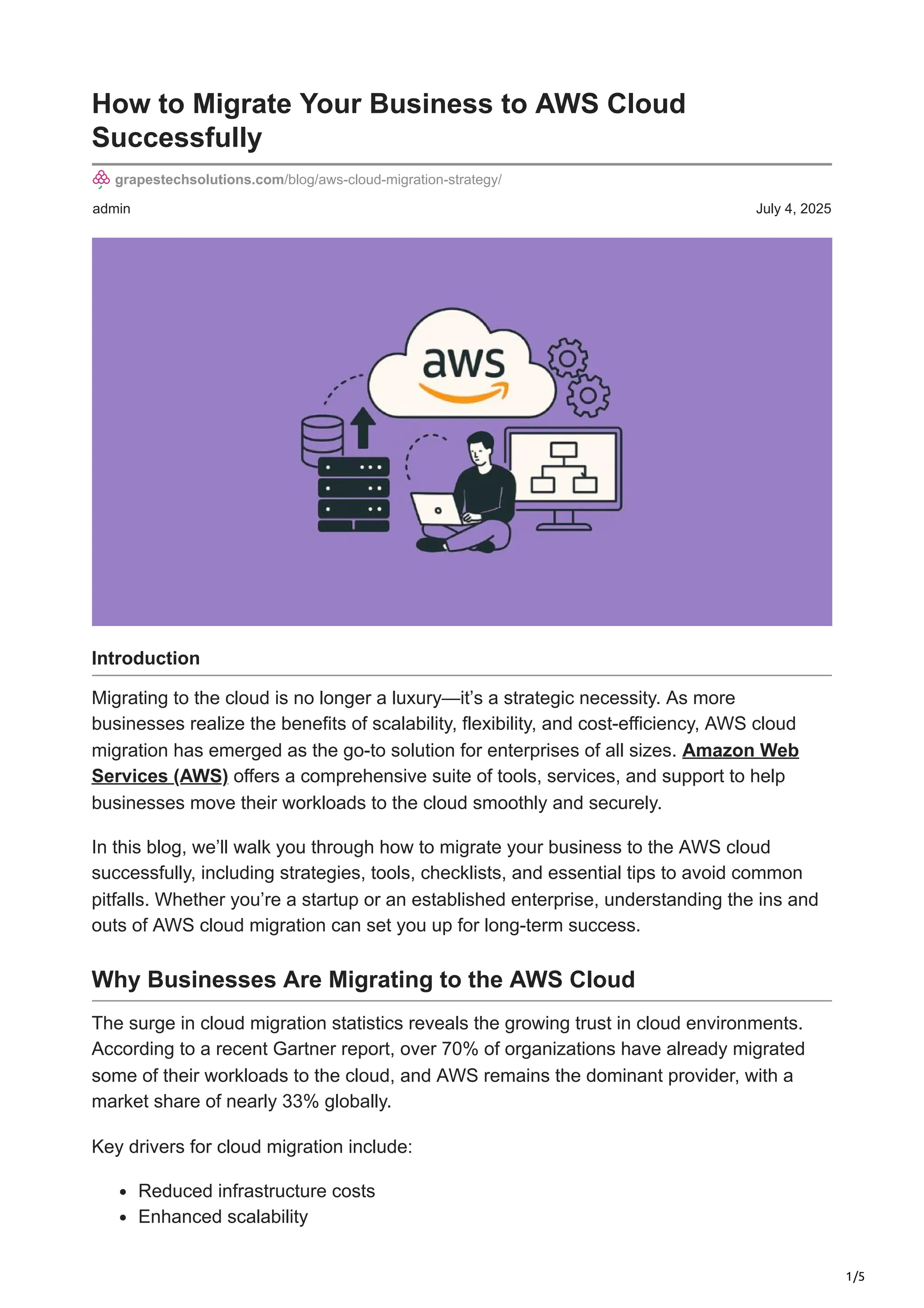 AWS Cloud Migration Guide for Successful Business Shift | PDF
