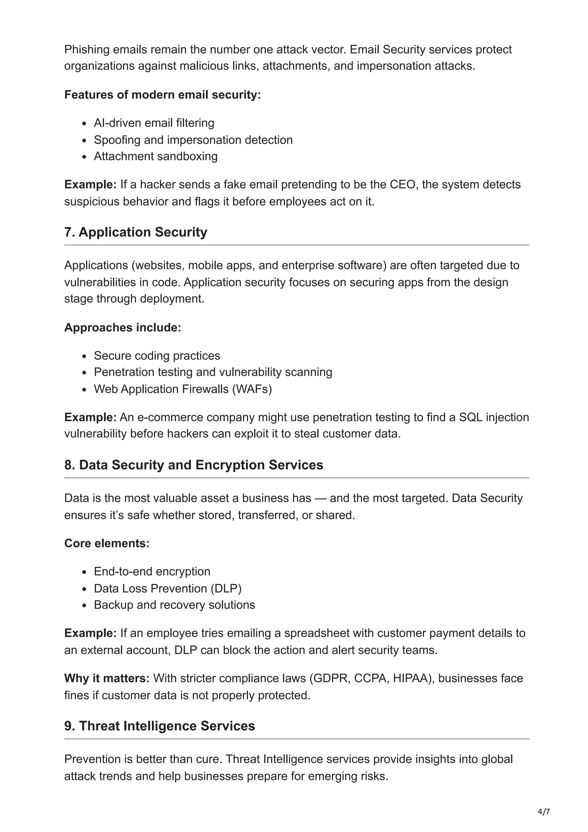 10 Types of Cybersecurity Services Every Business Needs in 2025 | PDF