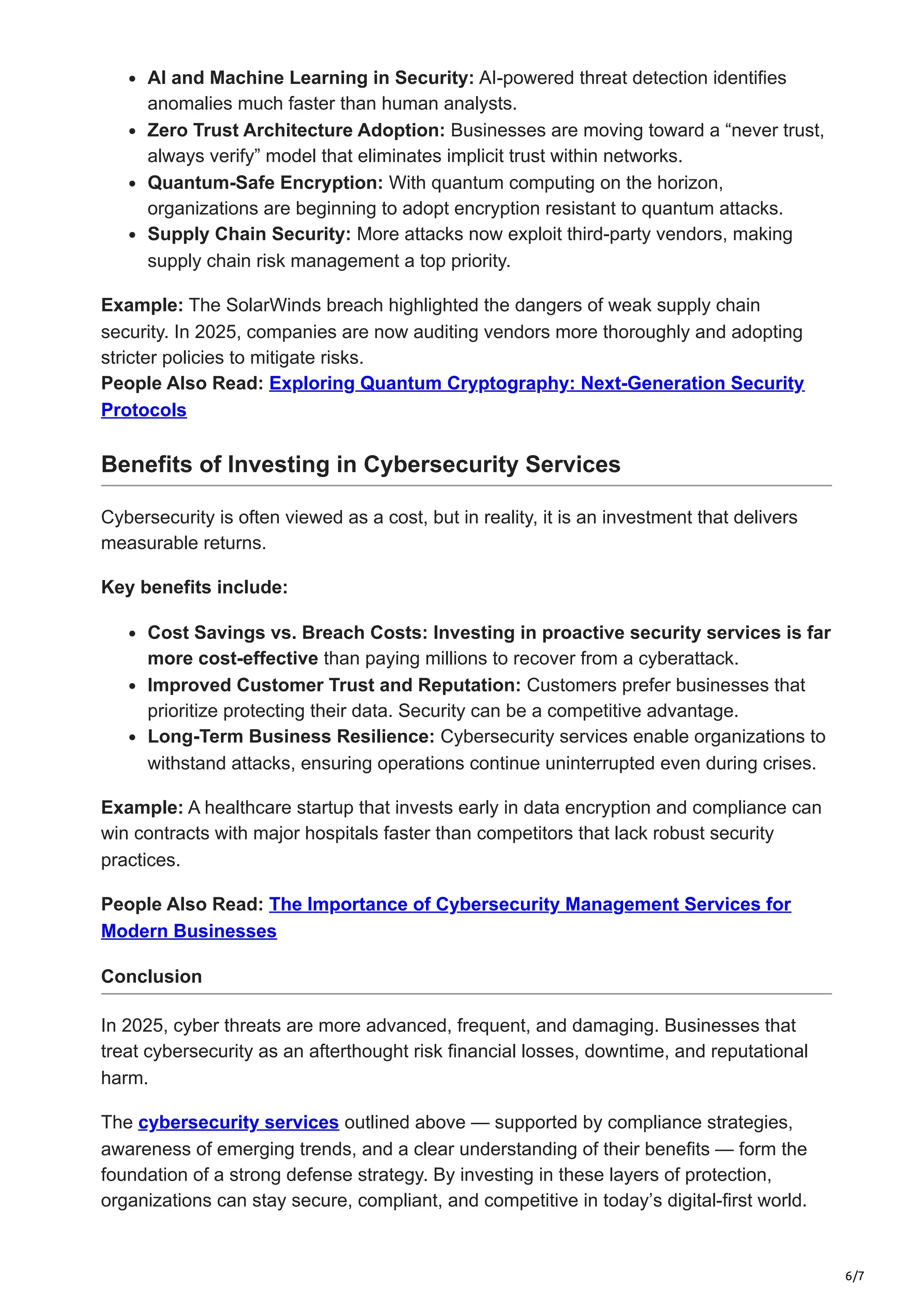 10 Types of Cybersecurity Services Every Business Needs in 2025 | PDF