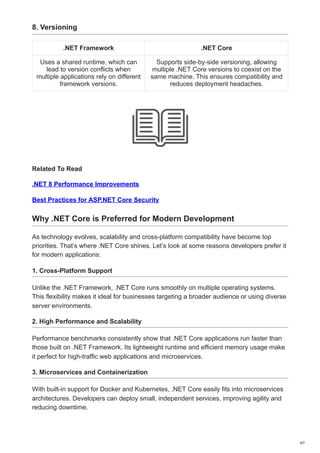 Difference Between .NET Core vs .NET Framework: Which is Best in 2025? | PDF