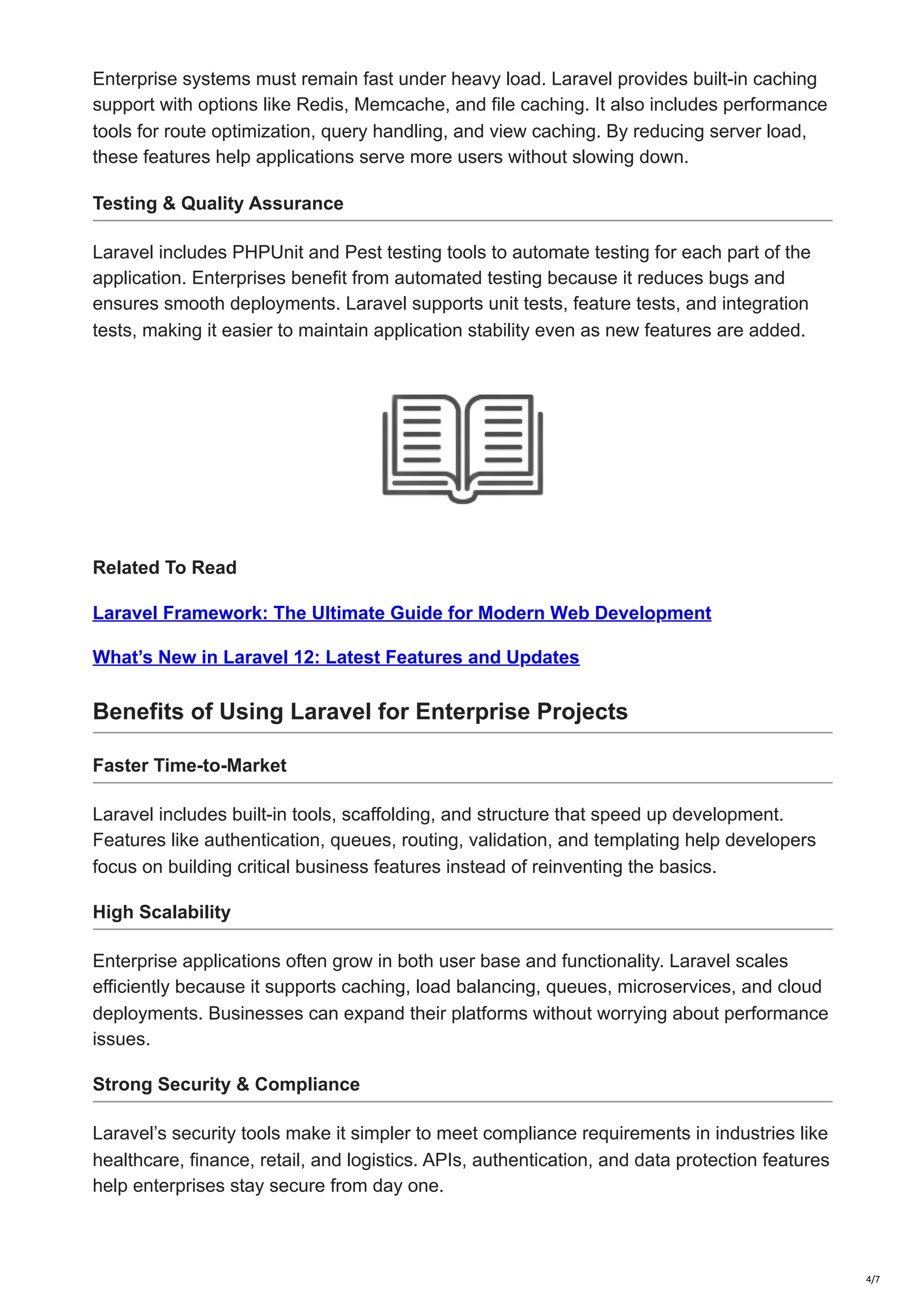 Laravel for Enterprise Web Development | Key Features & Benefits | PDF
