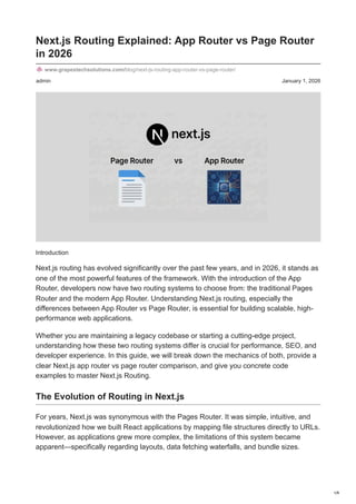 Next.js Routing Explained: App Router vs Page Router 2026 | PDF