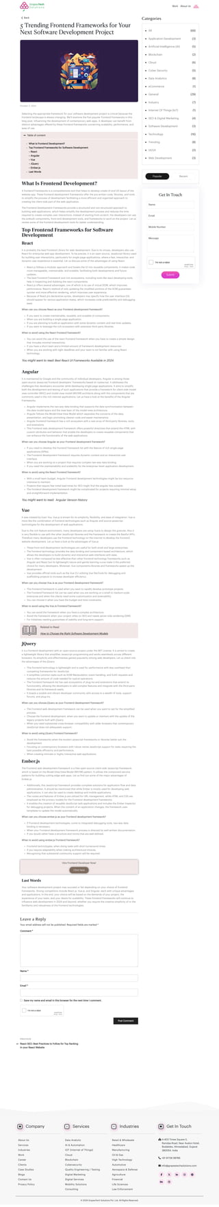 5 Best Frontend Frameworks For Web & Software Development | PDF