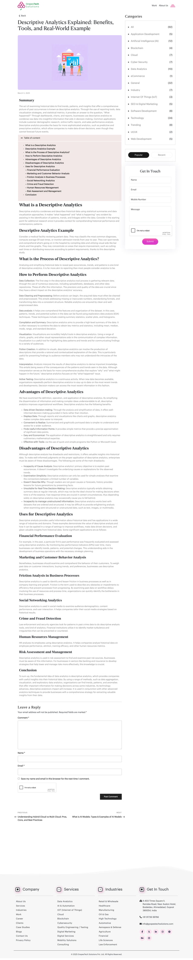 What is Descriptive Analytics: Benefits, Tools & Example | PDF