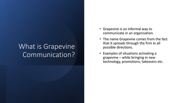 GRAPEVINE COMMUNICATION.pptx | Business | Business and Finance
