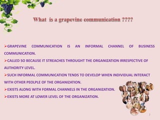 Grapevine Communication of Business | PPTX
