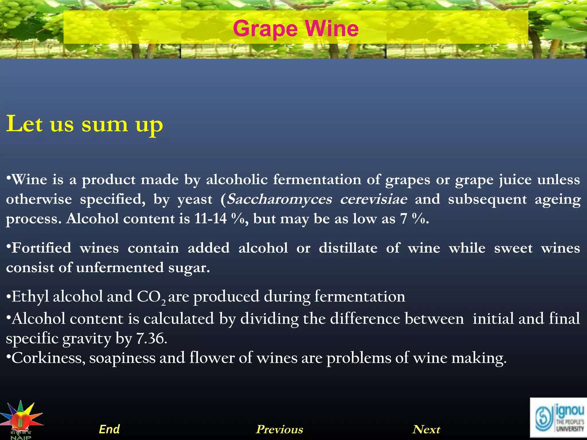 Grape wine introduction for the class-ok | PPT | Chemistry | Science