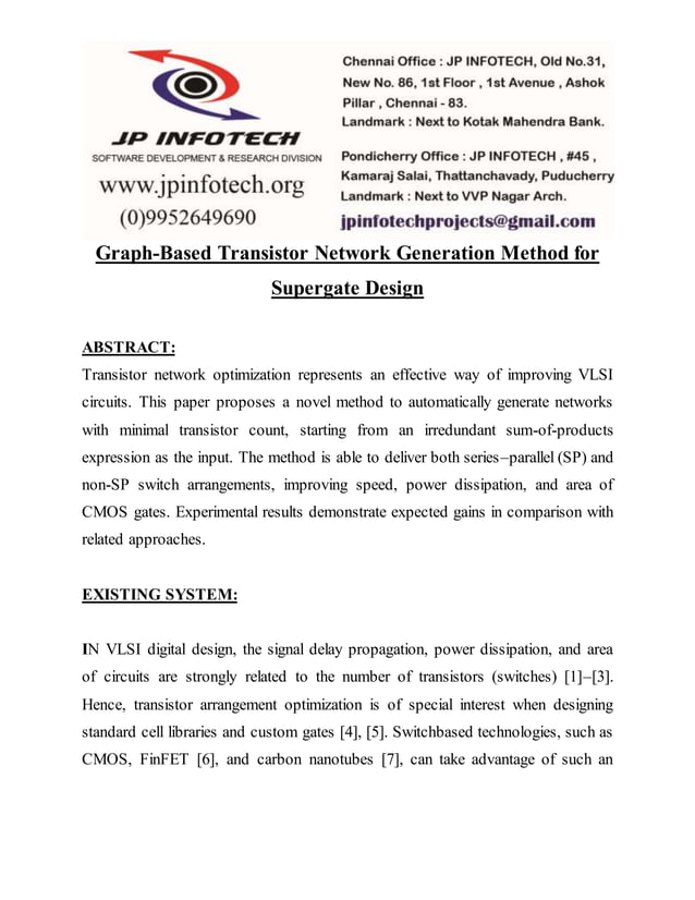 Graph based transistor network generation method for supergate design | PDF