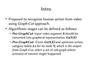 Action Recognition based Graph Cut | PPT