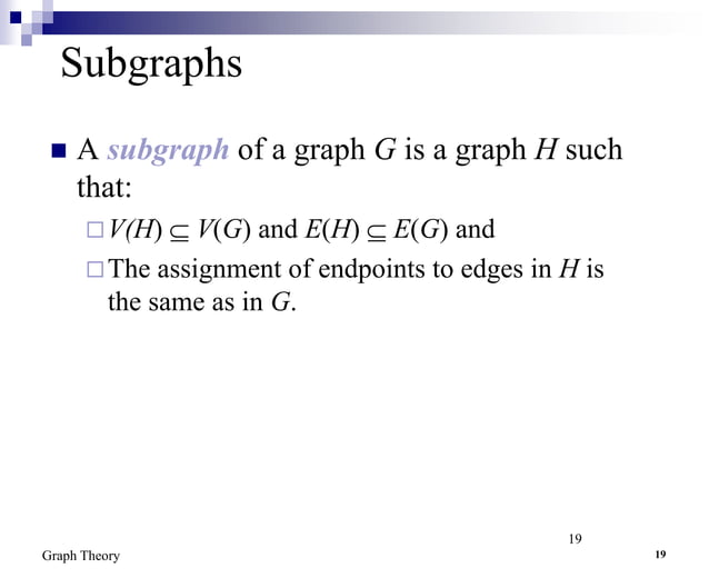 graph theory in applied mathematics with example | PPT
