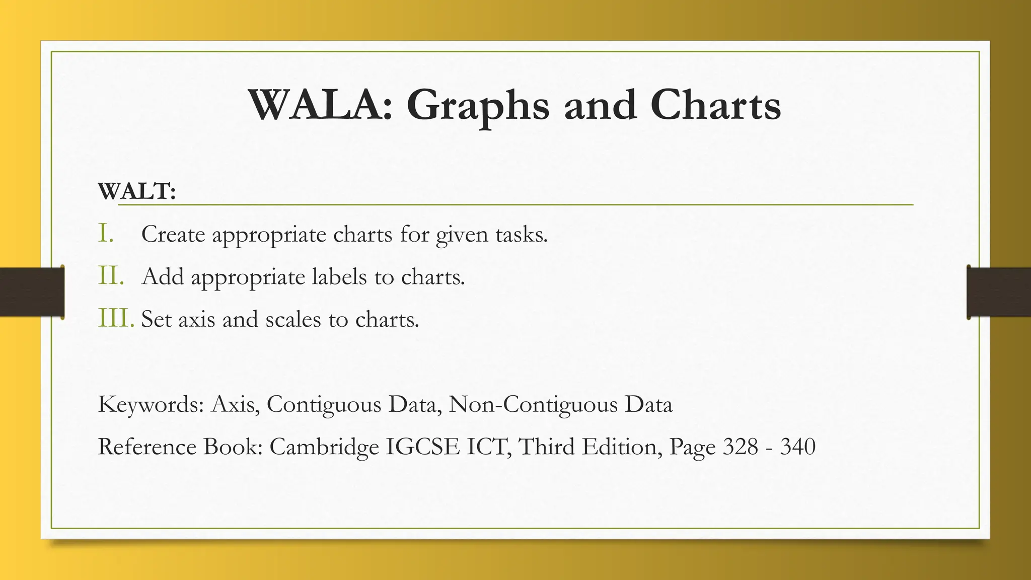 Cambridge IGCSEICT Graph and Chart Work | PPTX