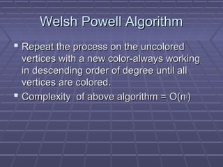 Graph Coloring : Greedy Algorithm & Welsh Powell Algorithm | PPT