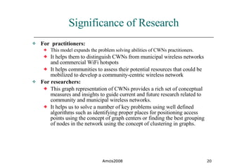Graph Theoretic Model for Community Wireless Networks | PPT