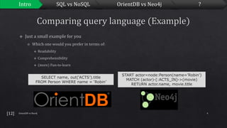 OrientDB vs Neo4j - and an introduction to NoSQL databases | PPT