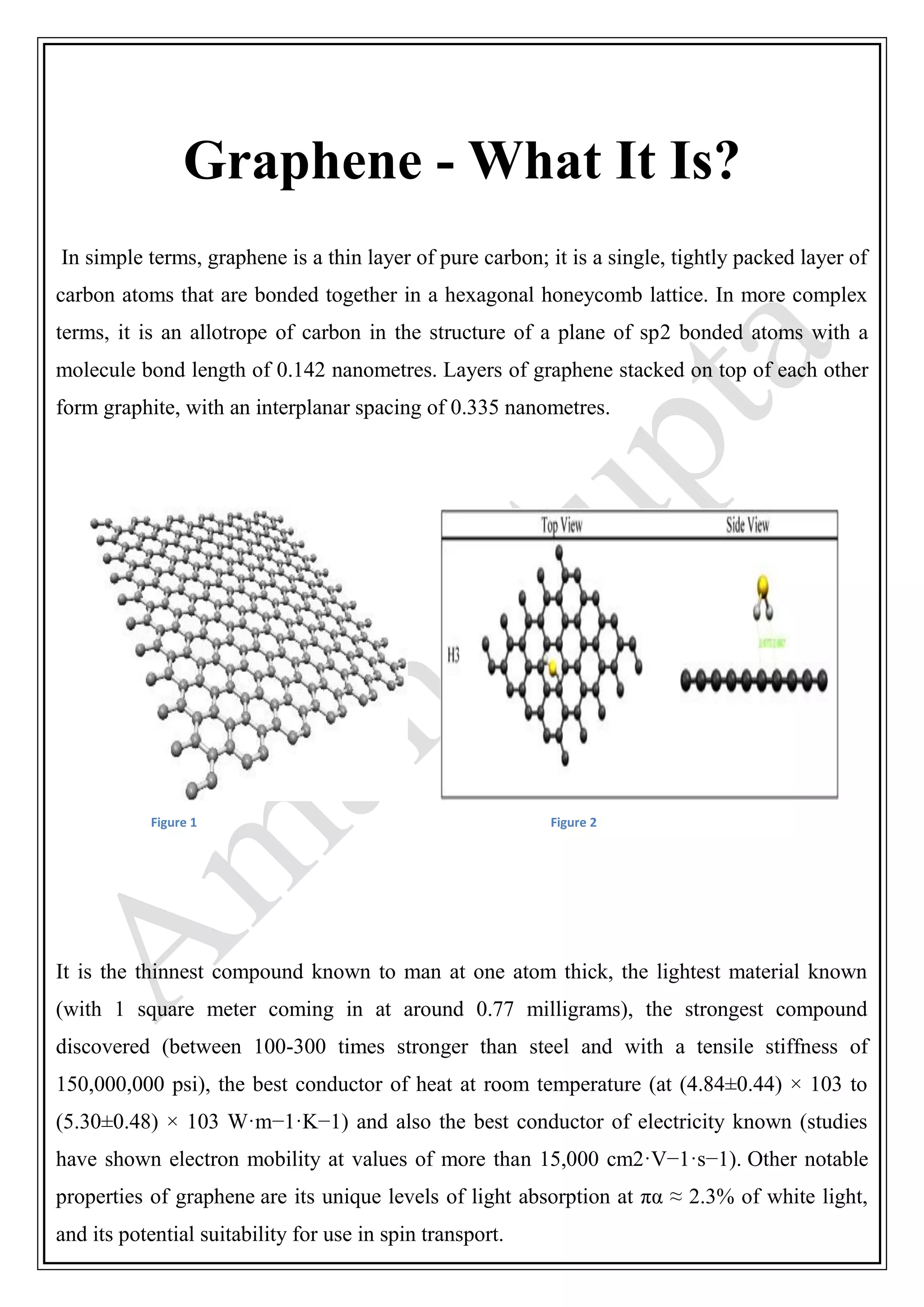 GRAPHENE SYNTHESIS AND ITS APPLICATIONS TERM PAPER PRESENTATION | PDF