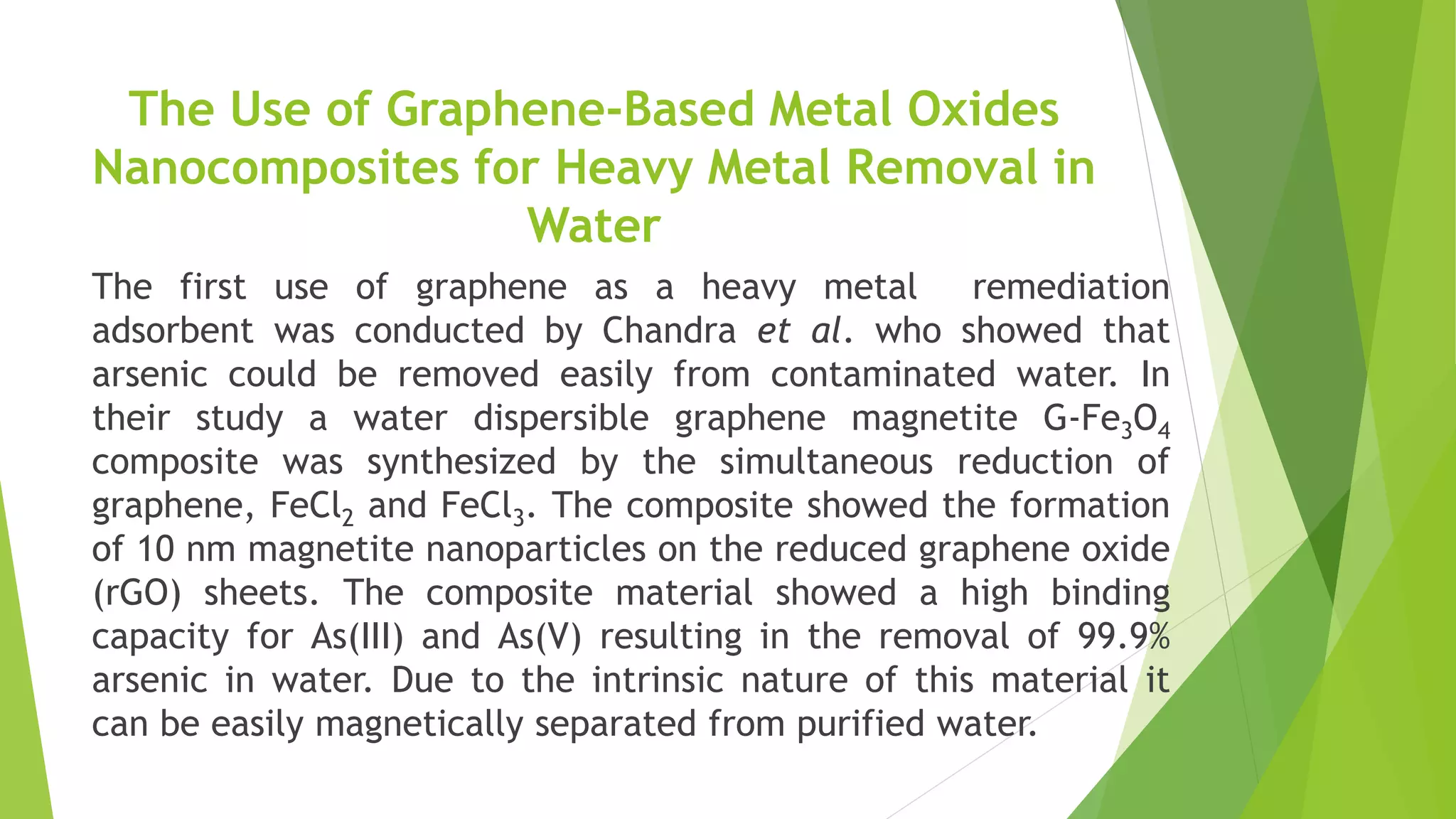 Graphene based metal oxide nanocompocites for heavy metals remediation ...