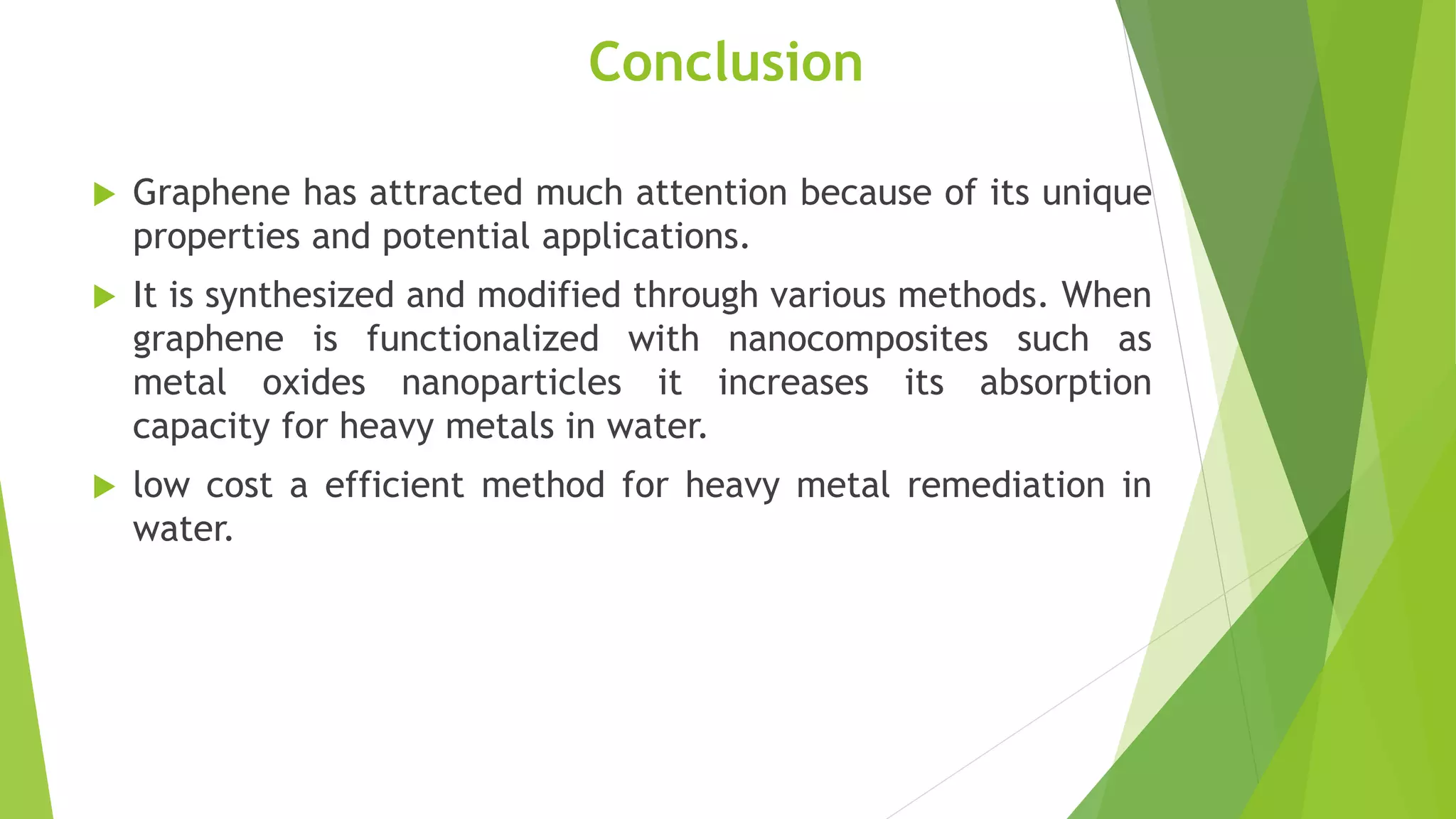 Graphene based metal oxide nanocompocites for heavy metals remediation ...