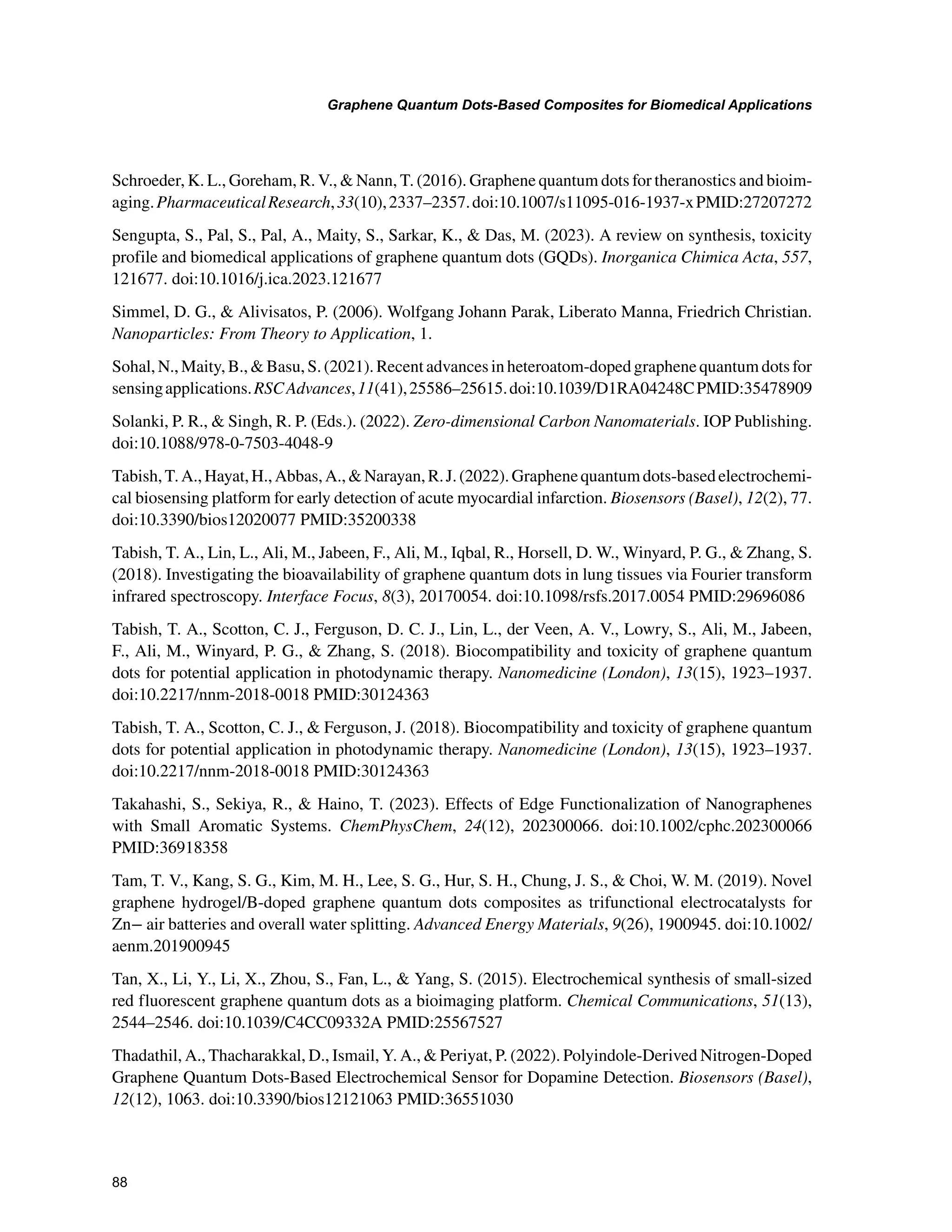 Graphene Quantum Dots in Biosensing, Bioimaging, and Cancer therapy | PDF