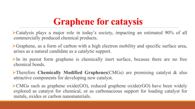 Graphene based catalyst | PPTX | Technology Industry | Industries