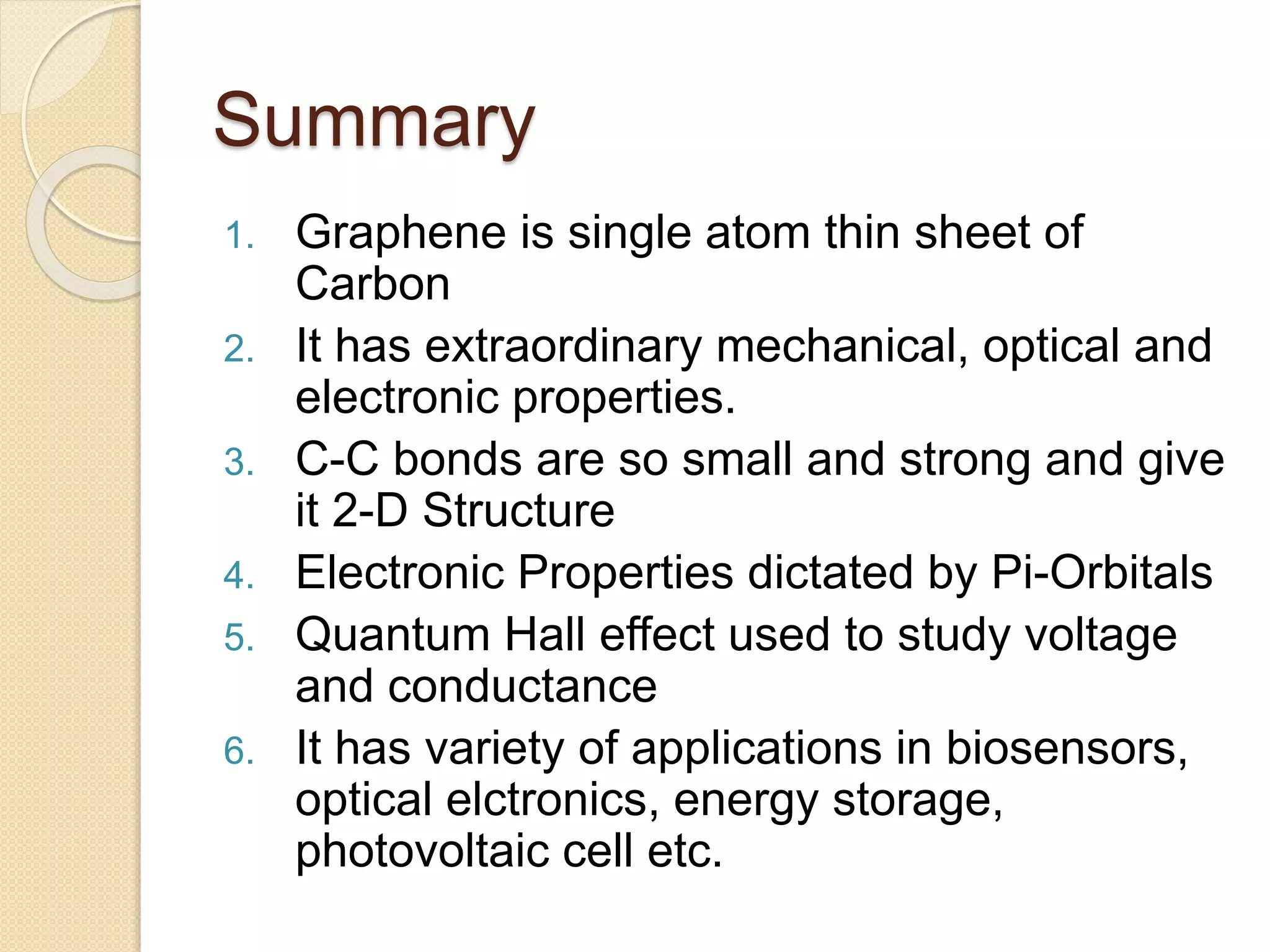 Graphene electronic properties (1) | PPTX