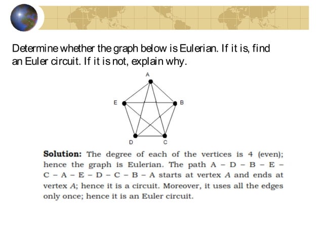 Graph: Euler path and Euler circuit | PPT