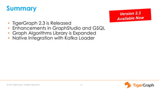 Graph Gurus Episode 12: Tiger Graph v2.3 Overview | PPT