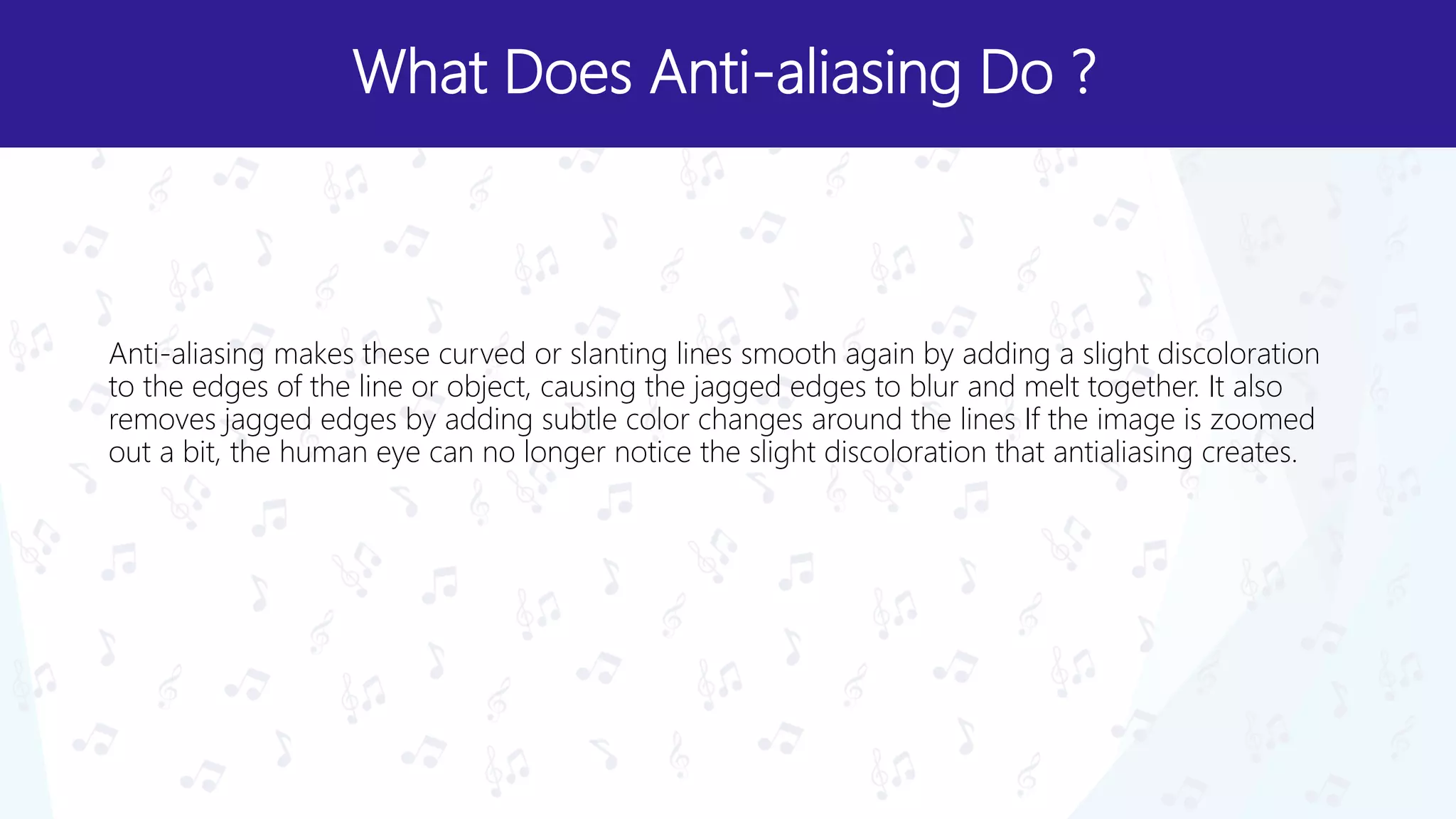 Anti- aliasing computer graphics | PPTX