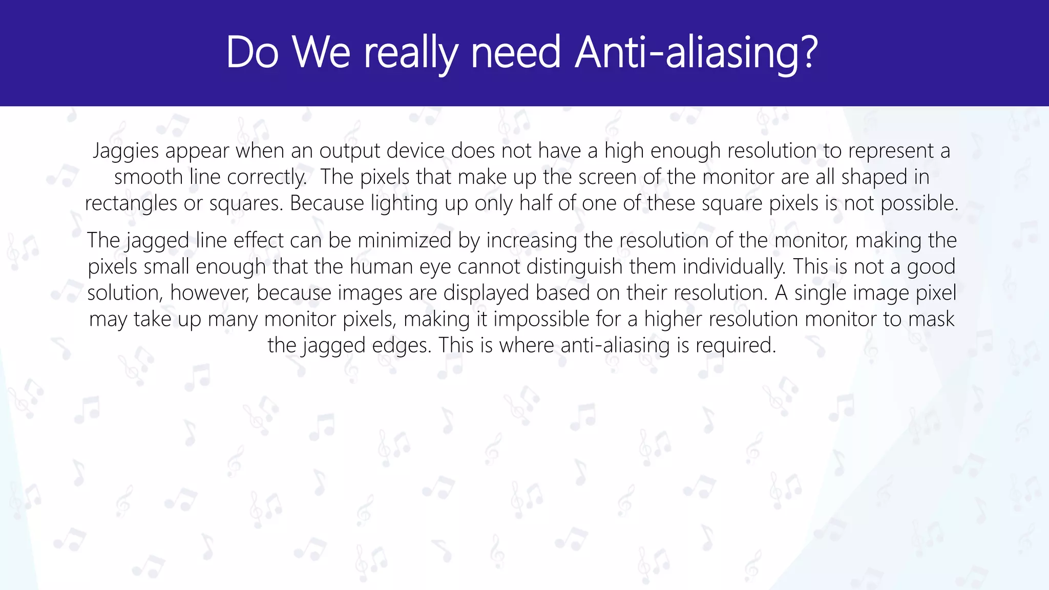 Anti- aliasing computer graphics | PPTX