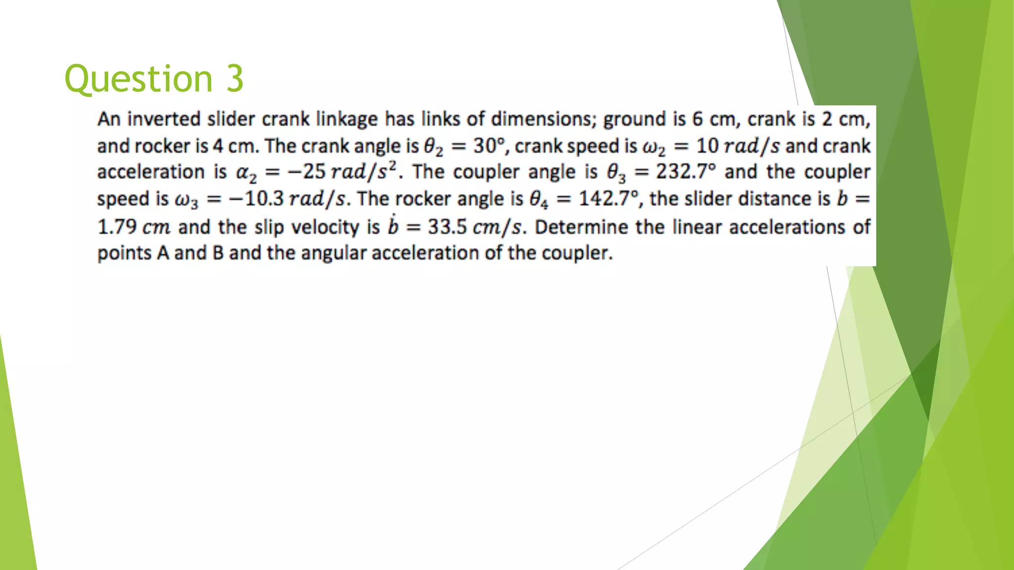 Graphical and analytical acceleration analysis Q&A | PDF