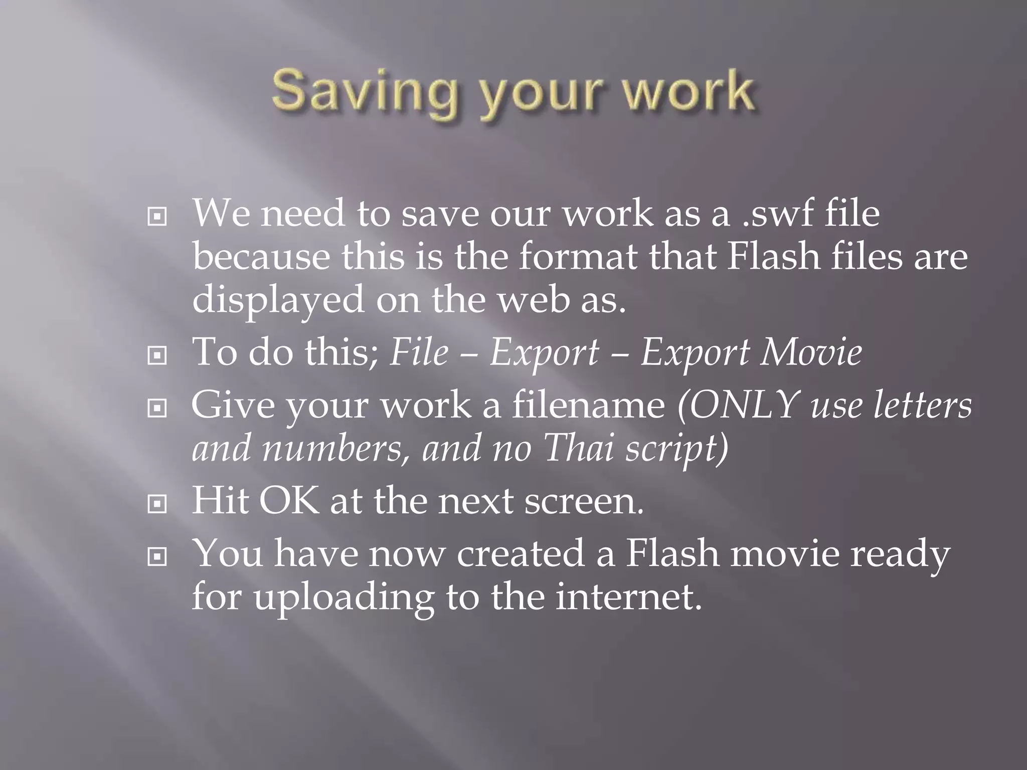 Graphical Animation - Flash Introduction | PPTX