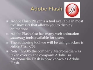 Graphical Animation - Flash Introduction | PPTX