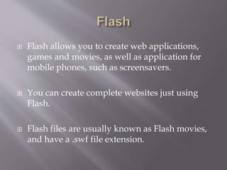 Graphical Animation - Flash Introduction | PPTX