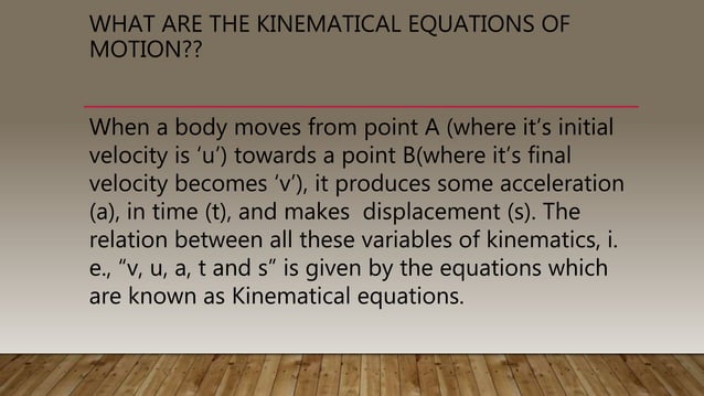 graphical derivation of equations of motion | PPTX | Physics | Science