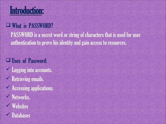 Graphical password authentication | PPT